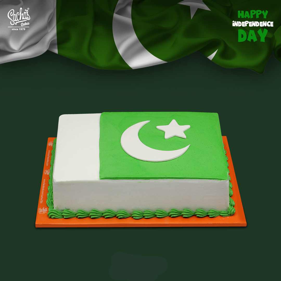 Green and White Jubilation Cake | Best Independence Day Cake – Sacha's ...
