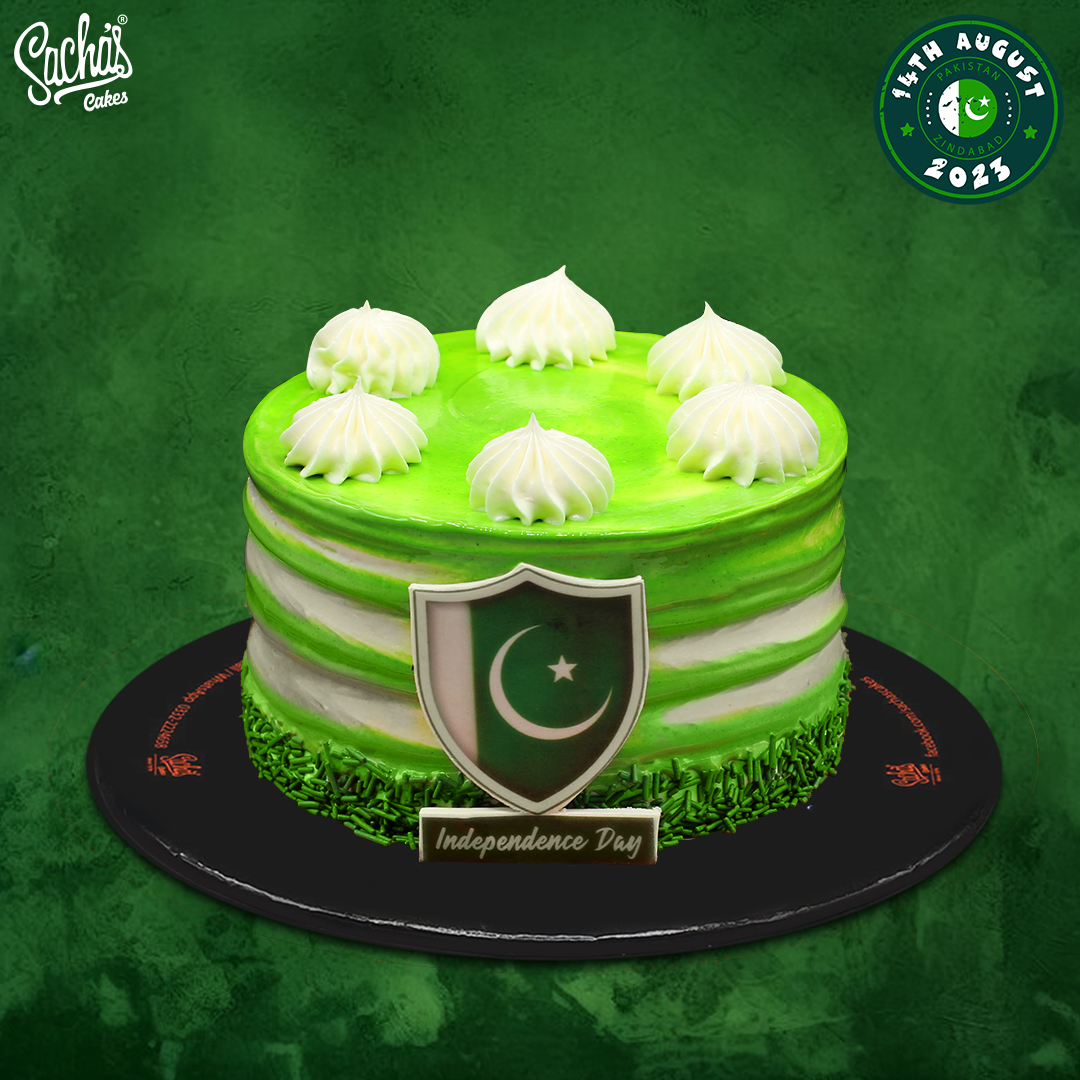Green and White Glory Cake | Best Independence Day Cake – Sacha's Cakes
