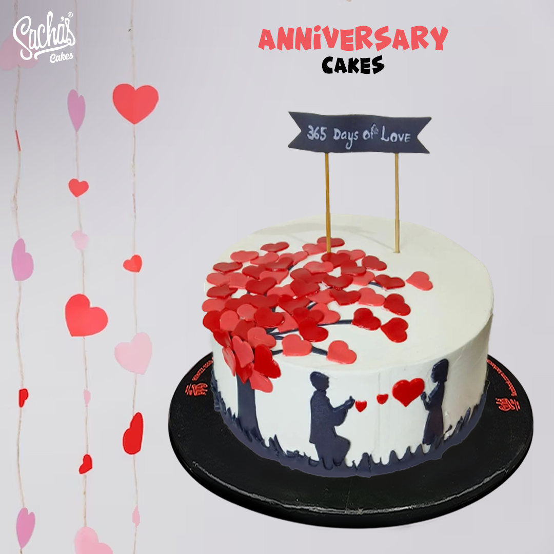 Couple Love Theme Anniversary Cake – Sacha's Cakes
