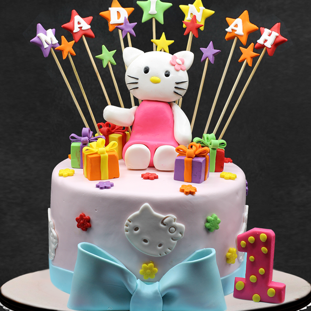 Hello Kitty Theme Fondant Cake – Sacha's Cakes