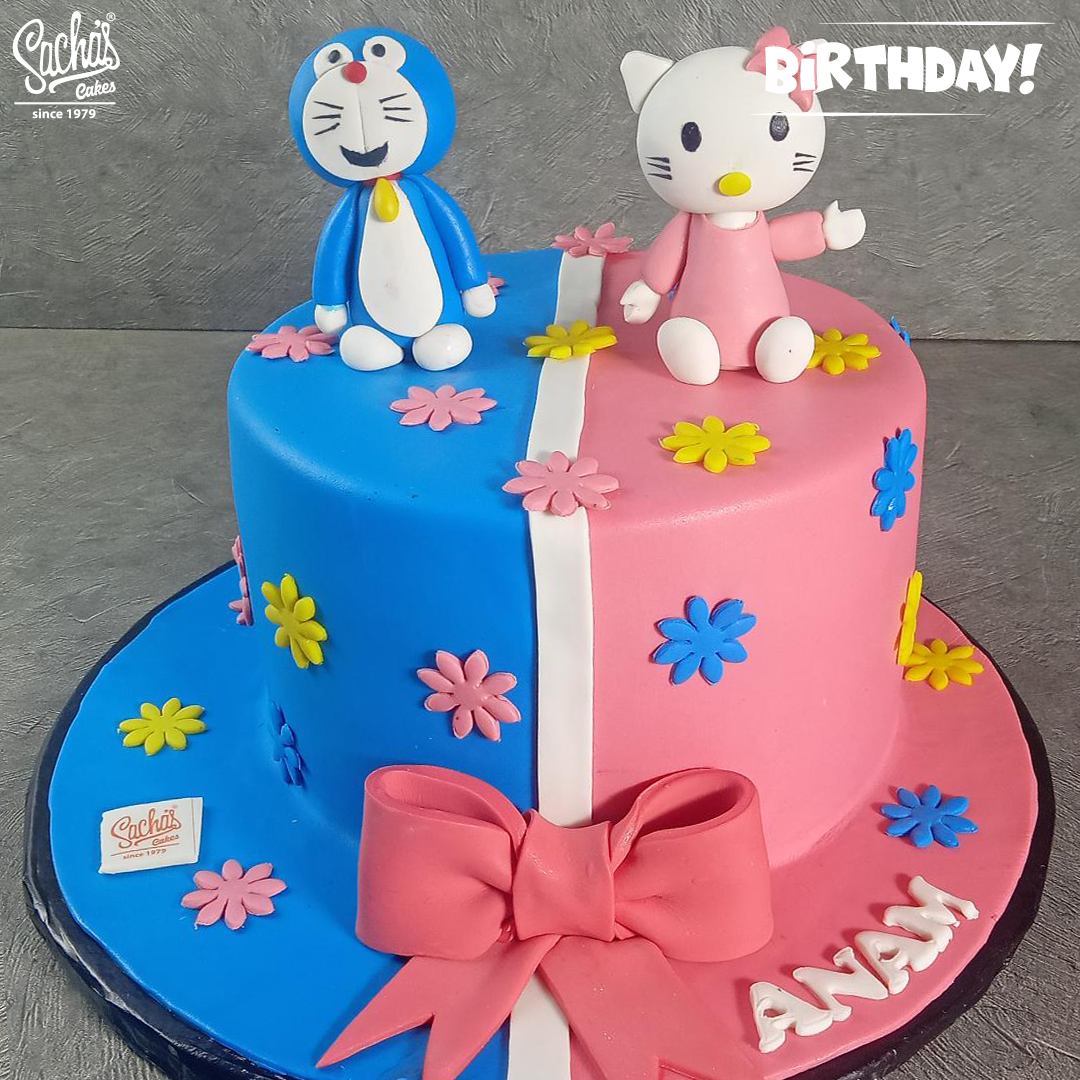 Hello Kitty & Doraemon Dreamland Cake – Sacha's Cakes