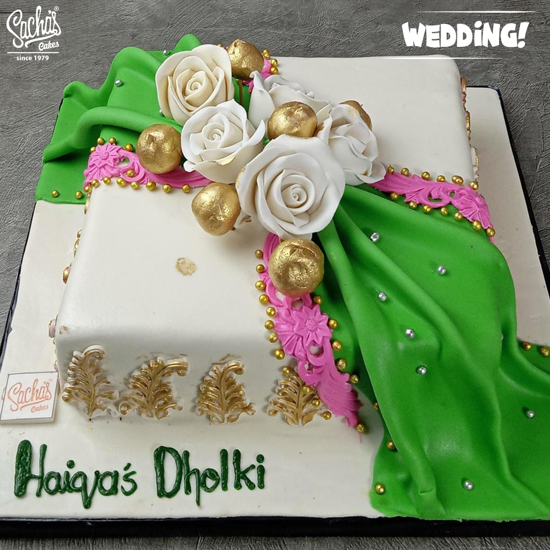 Dholki Theme Dupatta Wedding Cake | Best Wedding Cake in Karachi ...