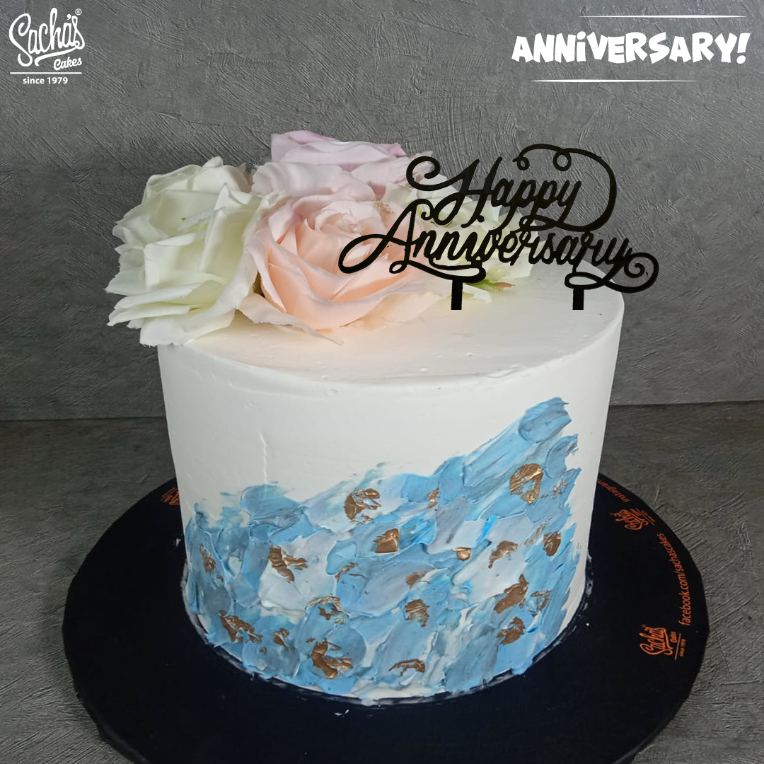Blushing Blooms Anniversary Cake – Sacha's Cakes