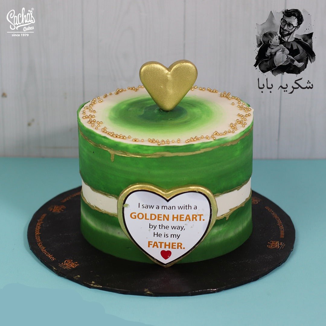 Father's Day Golden Heart Cake | Best Father's Day Cakes and Gifts in ...