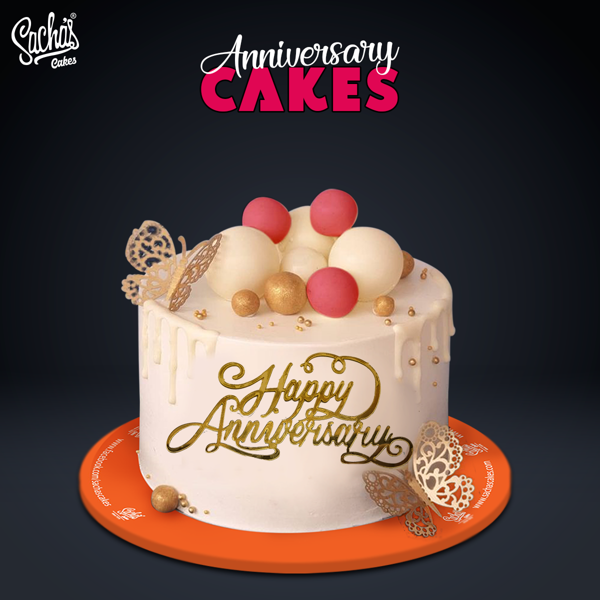 Cream Color Cake with butterflies and Cake topper – Sacha's Cakes