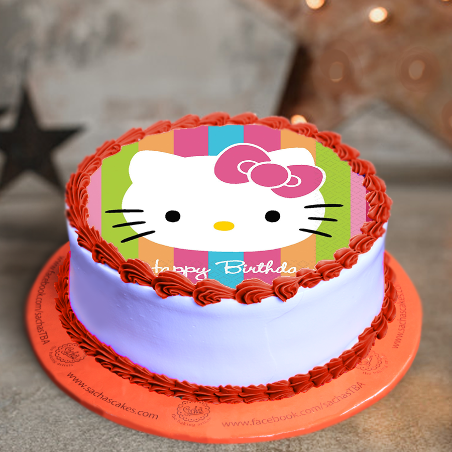 Hello Kitty Theme Edible Picture Cake – Sacha's Cakes