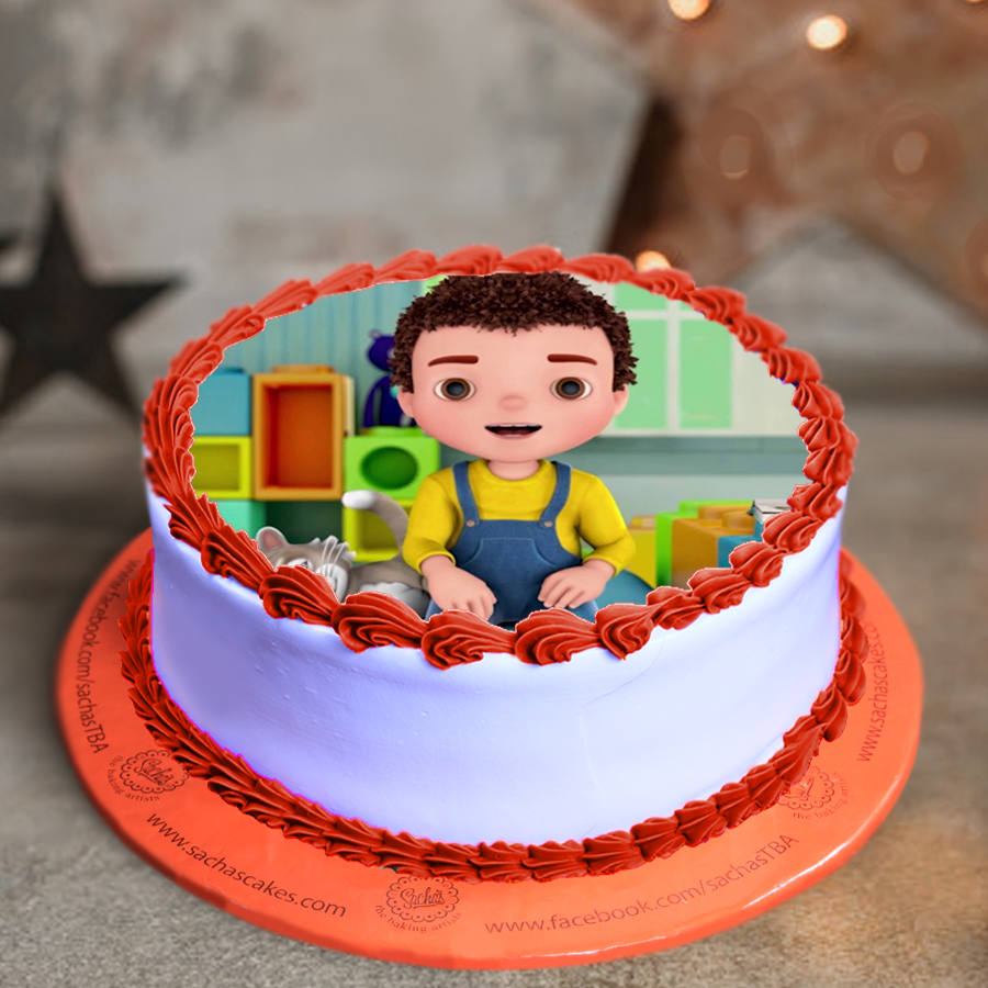Jan Cartoon Theme Edible Picture Cake – Sacha's Cakes