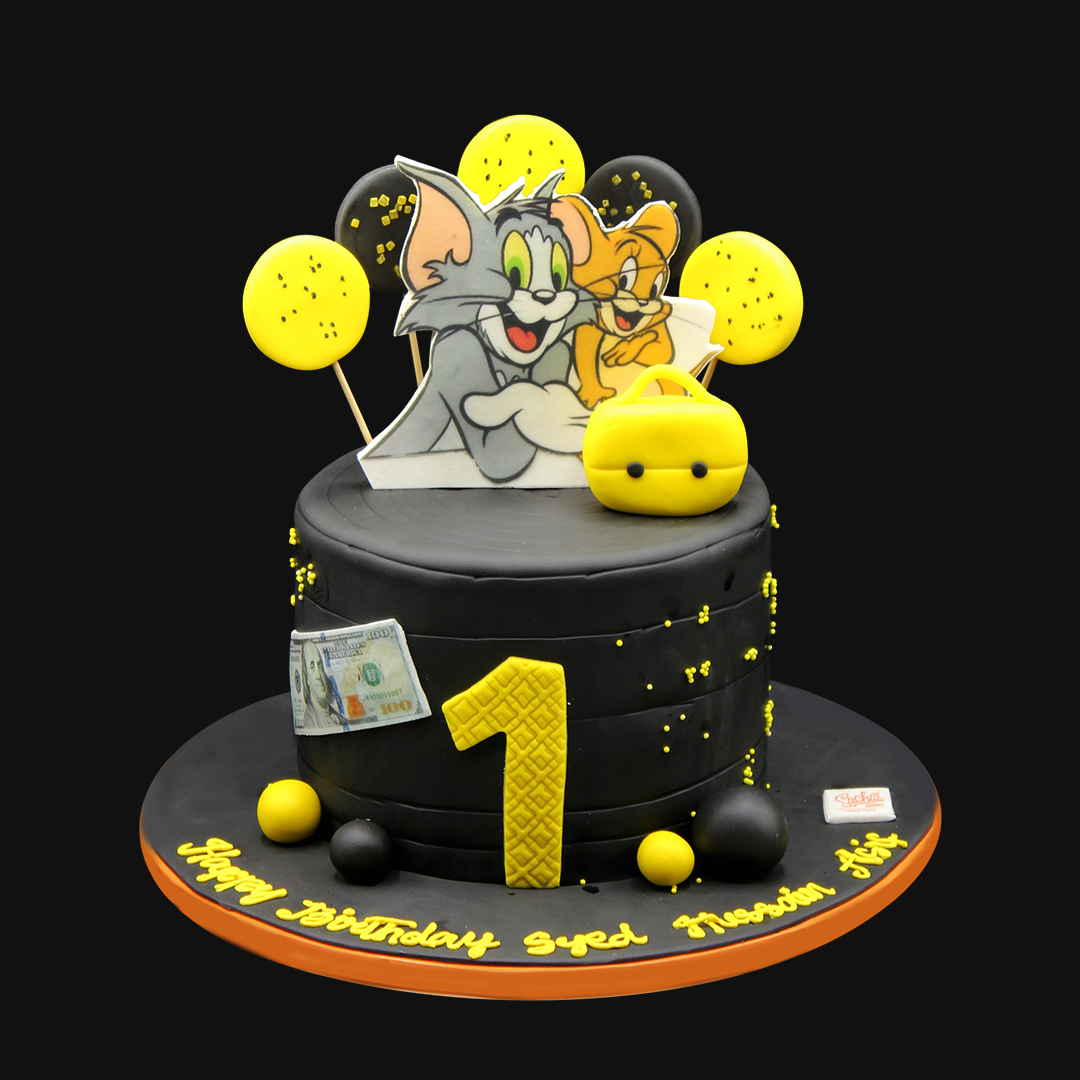 Tom & Jerry Black Theme Cake – Sacha's Cakes