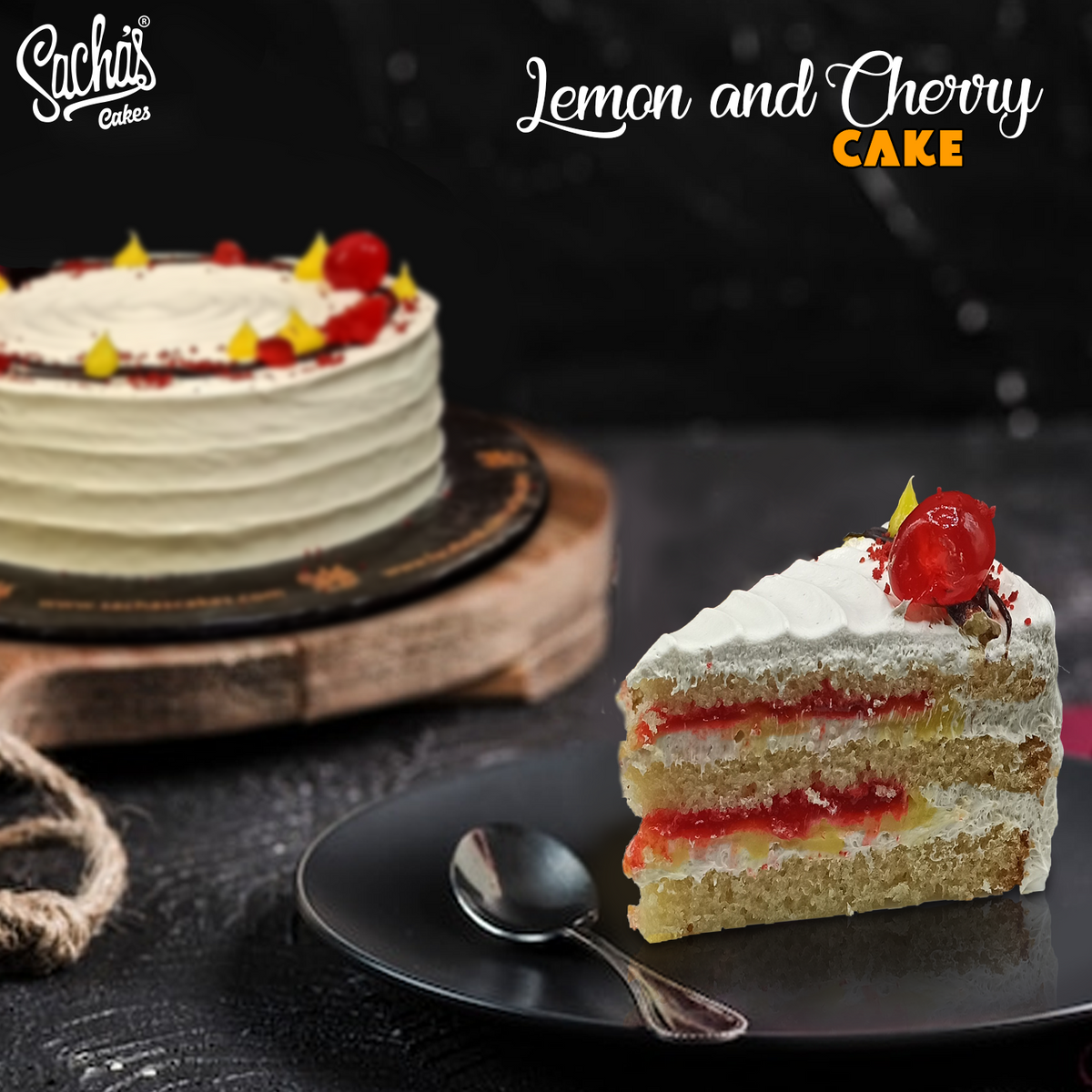 Lemon & Cherry Cake | Best Dessert Cake in Karachi – Sacha's Cakes